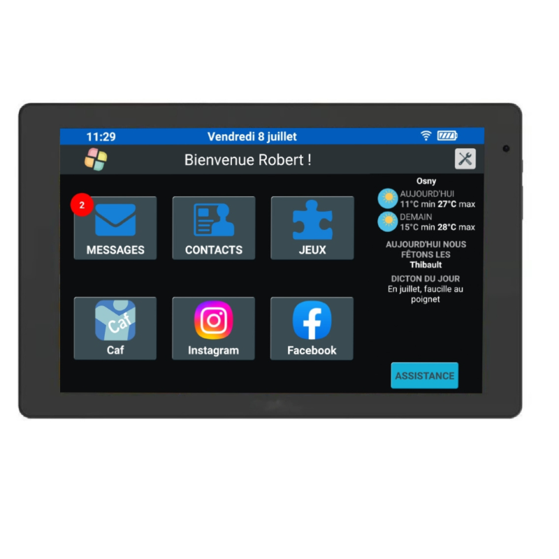 FACILOTAB Tablette Senior + Pack Accessoires : Simple Intuitive Sans ...