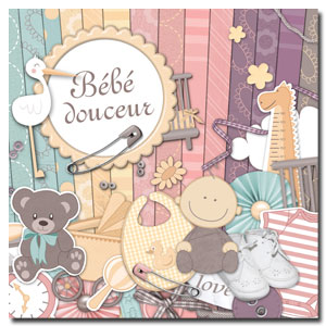 Kit Bébé douceur, Kit digital de scrapbooking - Blog de Studio-Scrap